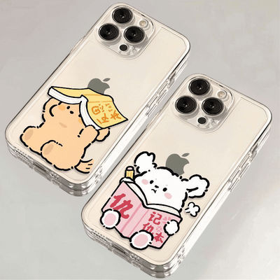 适用卡通OPPORENO14透明软IQOO13记仇情侣小狗iPhone16创意VIVOX200S苹果15手机壳12ProMax可爱一加ACE5ULTRA