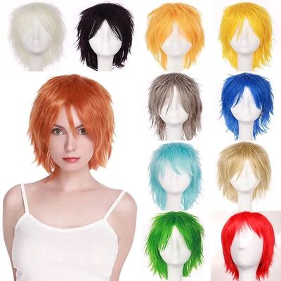 BENIHAIR Synthetic Wig Cosplay Wig White Red Green Blue Pink