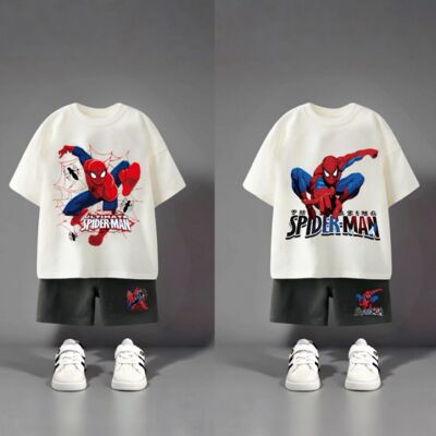 Spider Man Pattern T-shirt + Shorts 2pc/set Boy Clothes Summ