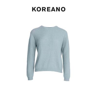 【KOREANO】冬季水蓝色软糯圆领毛衫  HY9072(JUN)G