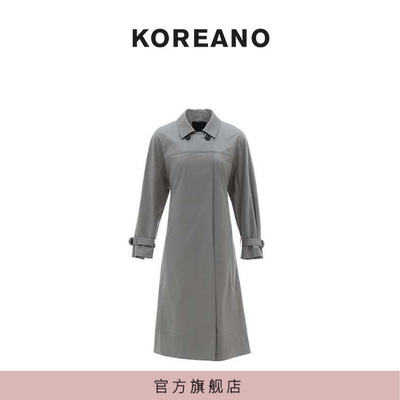【KOREANO】春秋星月灰长款风衣  FW6227(BUN)