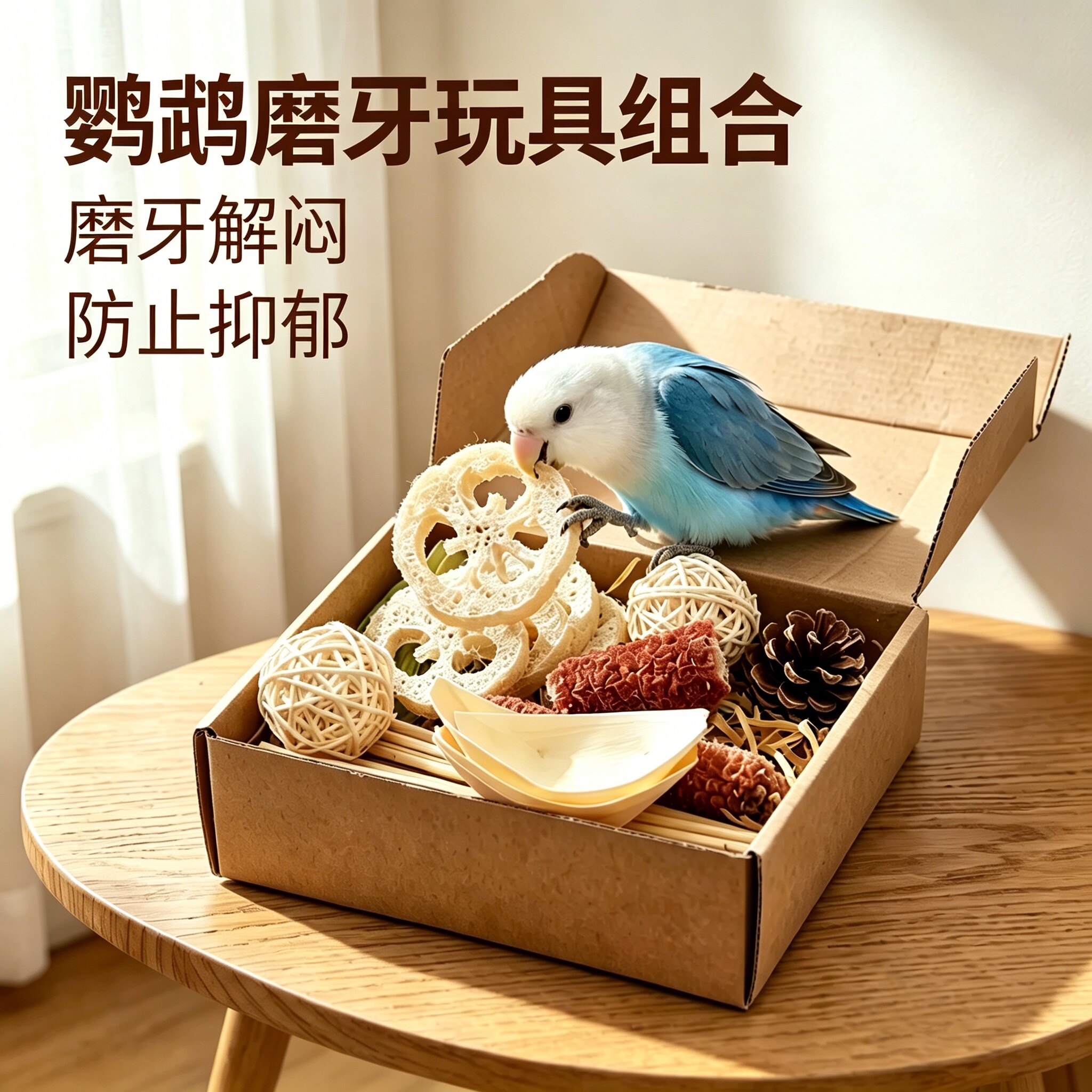 鹦鹉啃咬玩具觅食训练陪伴磨牙互动藤球玄风虎皮鸟用品大全