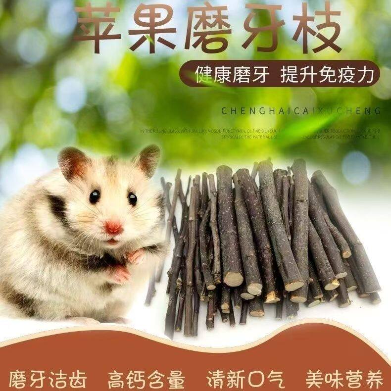 仓鼠造景苹果枝磨牙解闷自嗨金丝熊龙猫花枝鼠玩具牧草饼零食用品