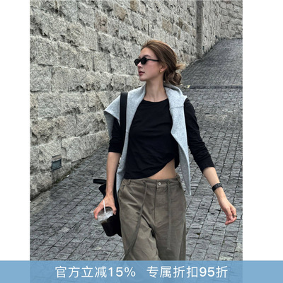 暖叙轻衫圆领长袖修身显瘦T恤