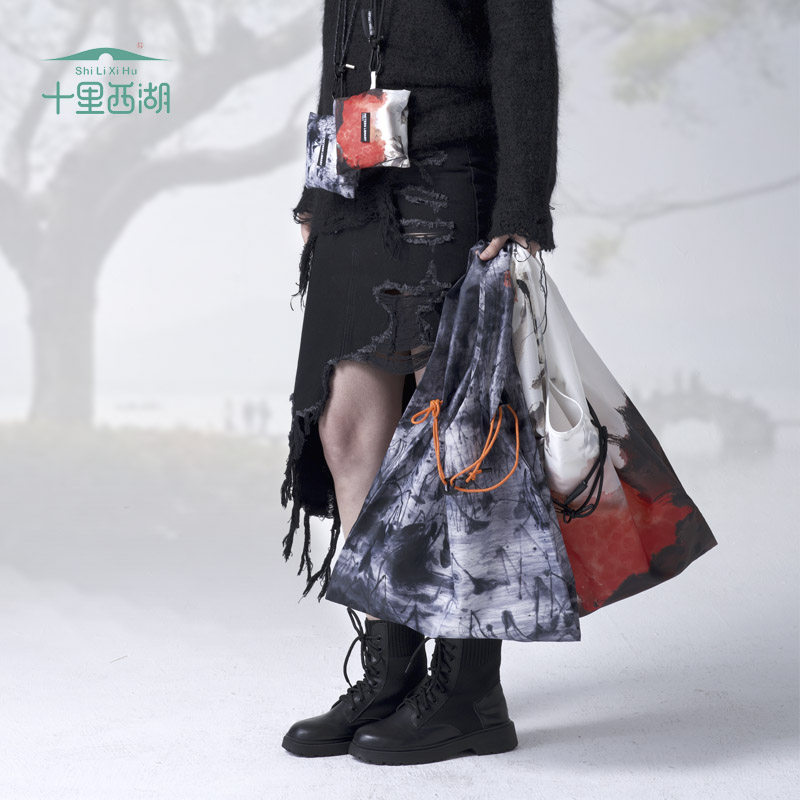 十里西湖杭州文创 残荷文化创意环保袋手提袋帆布袋旅游纪念品