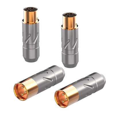 Monosaudio 纯铜镀金三芯XLR平衡卡侬头功放话筒麦克风音频线插头