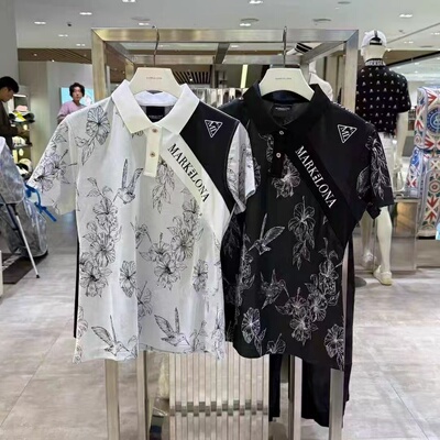 25新款高尔夫女士印花短袖polo衫