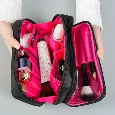 Black Mini Make Up Bag for Female Designer Travel Nylon Stor