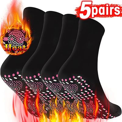 1-10pairs Tourmaline Self-Heating Socks Winter Warm Thermal