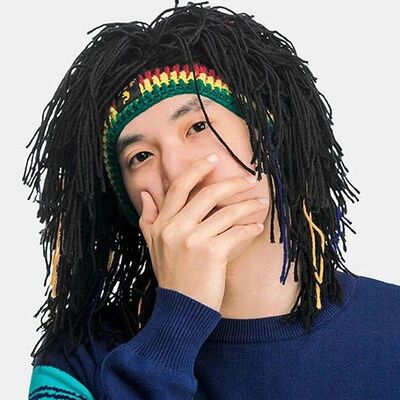Unisex Synthetic False Braid Dreadlock Wig Beanie Caps Handm