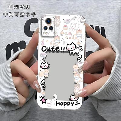 猫相框可放照片适用于vivo S7手机壳s7t镜头全包V2020CA防摔硅胶软壳s7t高级感保护套超薄可爱小卡新款手机套