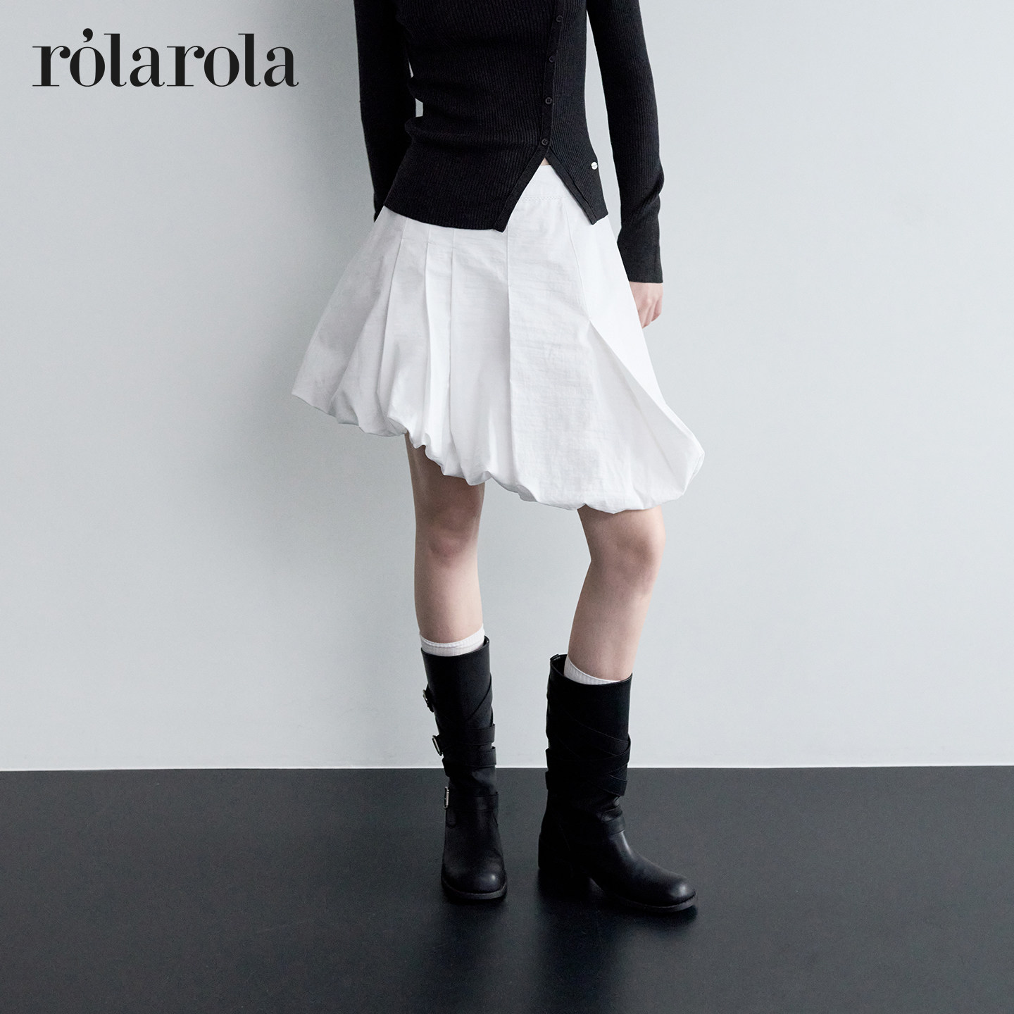 [张元英同款]ROLAROLA泡泡半身裙不对称裙摆裙蓬蓬裙短裙