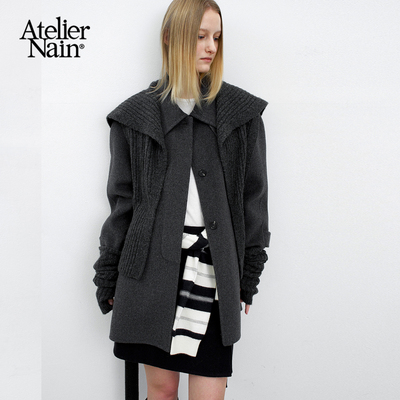 Atelier Nain2025年冬季新款毛呢外套女韩版高级感羊毛大衣戴围巾