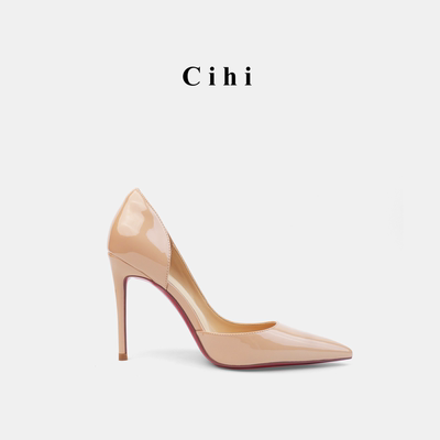 Cihi设计女鞋红底侧空尖头单鞋