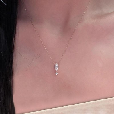 清冷感水滴钻项链精致轻奢简约女