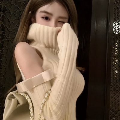 DoggyQin 战衣!!熊大腰细/纯欲袖套毛衣女秋冬设计感慵懒打底毛衫