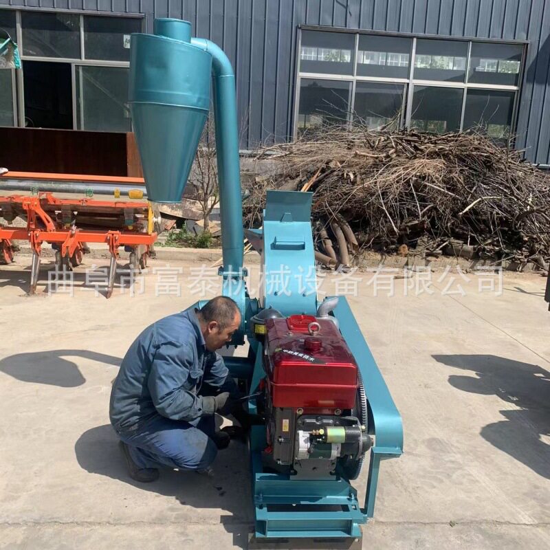 沙克龙麦秸玉米秸秆打粉机 畜牧养殖饲料粉碎机 油电两用粉碎机