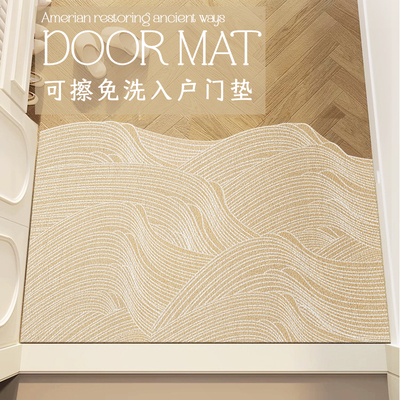 奶油风入户门地垫可擦免洗pwvc家用玄关进门地毯门口垫子防滑耐脏