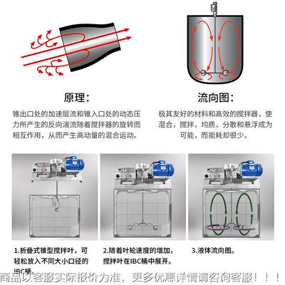 锈吨叶桶折缩叠伸锥形锥体搅KGS拌片混合设备桨叶轮304不钢消泡
