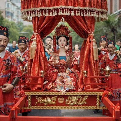 花轿步撵凤撵八擡可折叠镀锌钢管出租婚庆迎亲定做复古典轿子