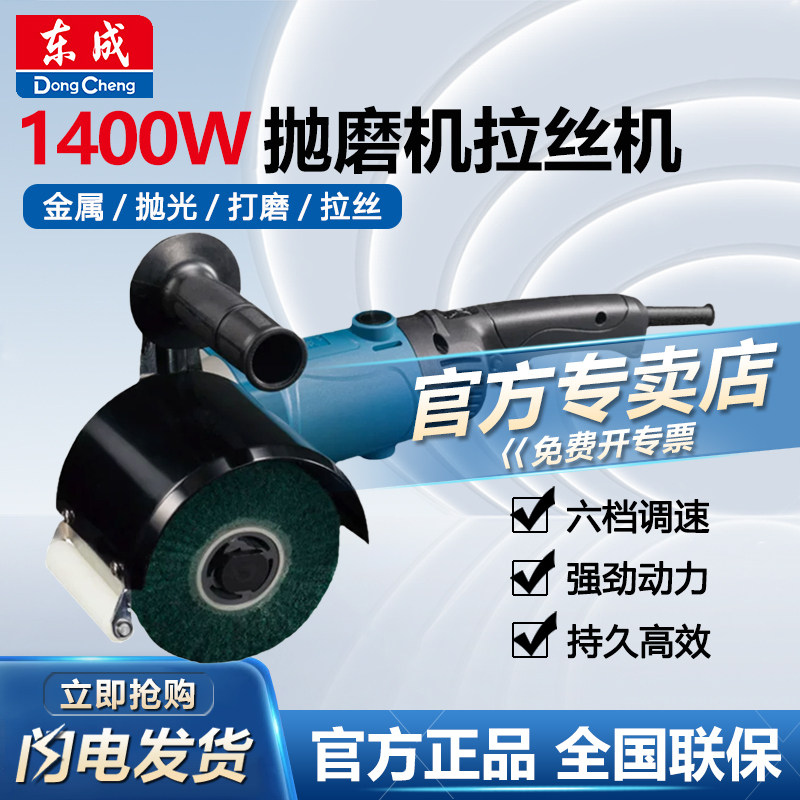 东成220V抛磨机拉丝机不锈钢抛光机除锈墙面打磨机S1N-FF-120*100