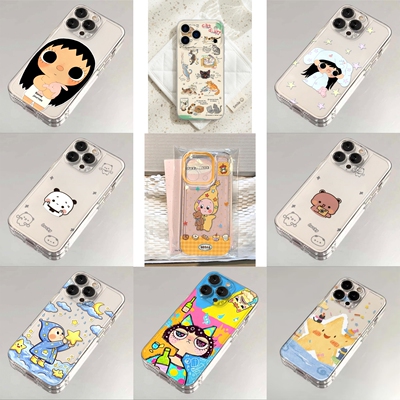 班港少女心可爱卡通风适用华为mate70/p60pro手机壳荣耀200透明vivoS20小米15红米note14硅胶OPPOreno13防摔