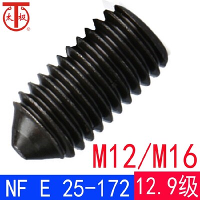 NF E 25-172(12.9级)内六角锥端紧定螺钉/机米螺钉(M12M16)