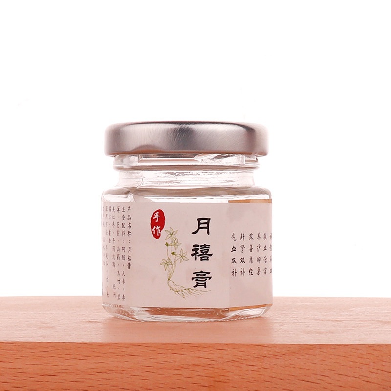六棱玻璃瓶小号密封瓶蜂蜜瓶果酱瓶燕窝瓶月禧膏贴纸瓶