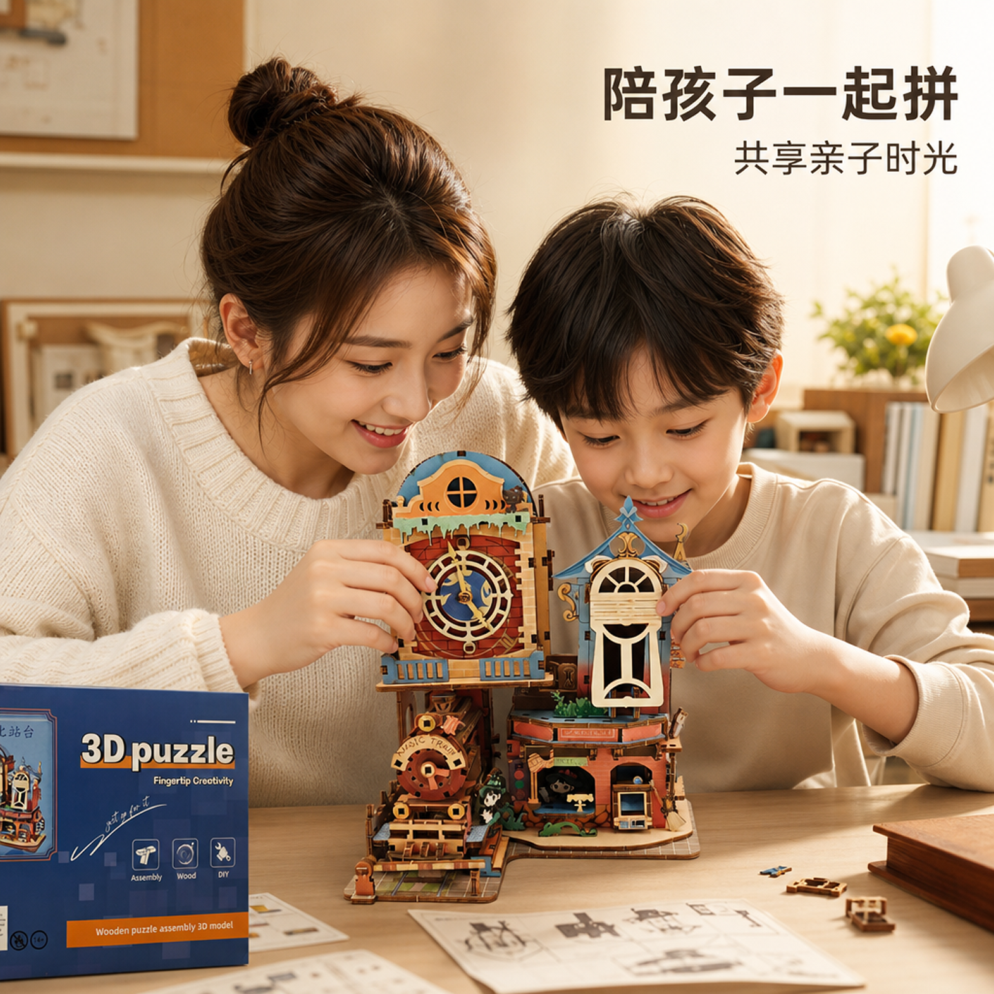 DIY手工小屋维斯比站台木质建筑模型微缩场景3D拼装摆件创意礼物