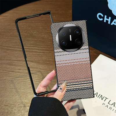 坎宁安适用华为MateX6手机壳X2商务matex5凯夫拉纹X3碳纤维手感男女XS小众MateXs皮质保护套典藏版时尚简约