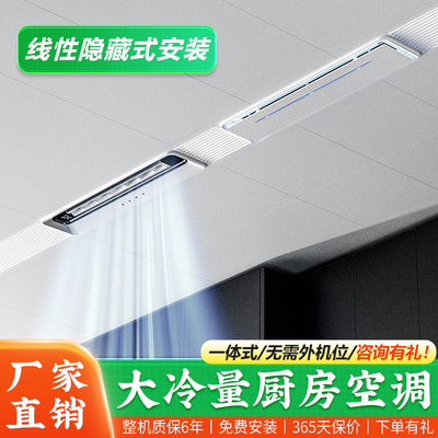 家爱一体式厨房专用空调家用隐藏嵌入式照明吊吸顶无外机空调
