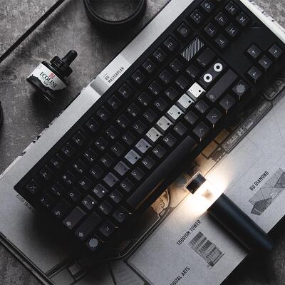 FBB原创键帽OPXY热升华PBT黑色渐变加厚客制化键盘磁轴灰阶磁轴