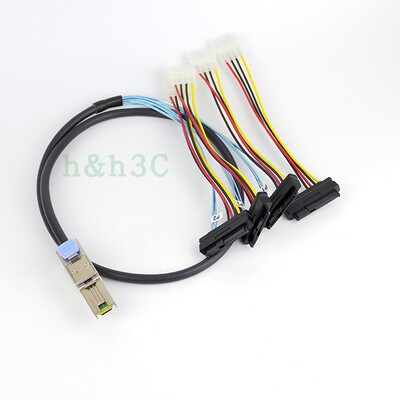 1米SFF8088转4SAS硬盘线1分4服务器外置Mini SAS线26P对4 SFF8482