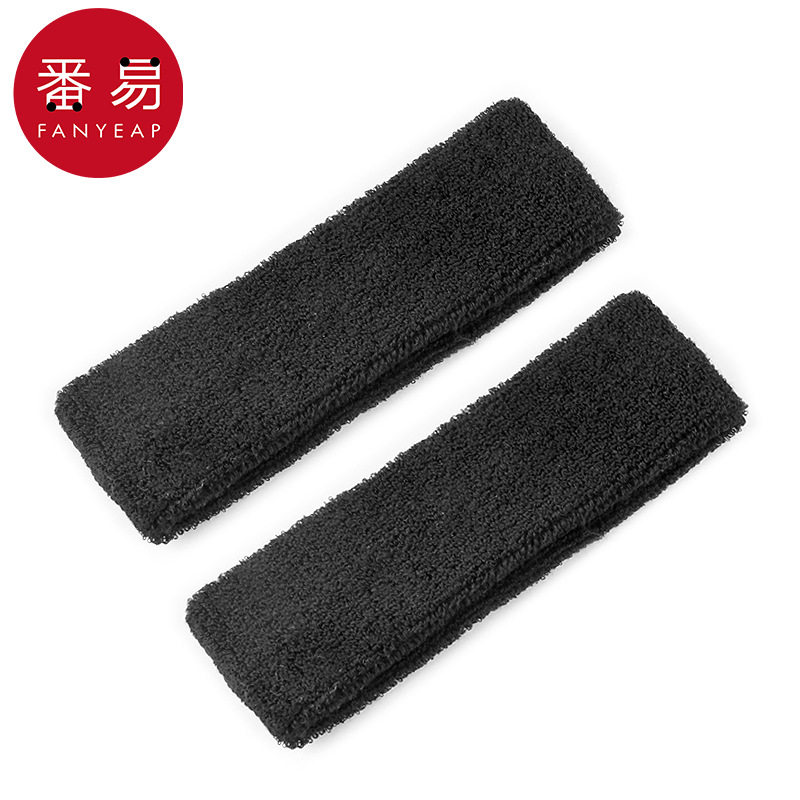 头巾/运动AA1sn001-黑色发带运动健身吸汗头带跑步束发瑜伽头巾