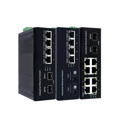 工业级ERPS环网自愈千兆光纤交换机收发器WEB网管2光/2/4电导轨LC