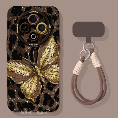 金箔蝴蝶适用vivoy300pro+手机壳新款vivox200pro保护套x200s系列x100i液态全包pro镜头防摔女90好看y500