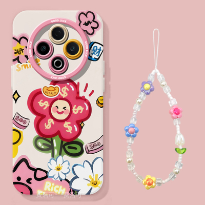 卡通有钱小花适用vivoy300pro+手机壳新款vivox200pro保护套x200s系列x100i液态全包pro镜头防摔女90好看y500