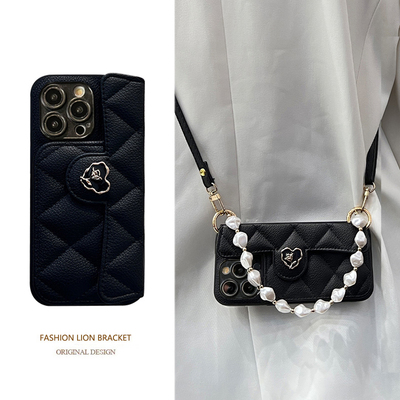 适用oppoR17手机壳15梦境版插卡套r11小香风r9s手提包11plus斜跨15梦境防摔r15x挂脖oppo菱格r9钱包r9p郁金香