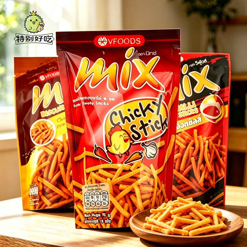 泰国进口vfoods mix脆脆条泰式风味办公室休闲零食小吃追剧夜宵