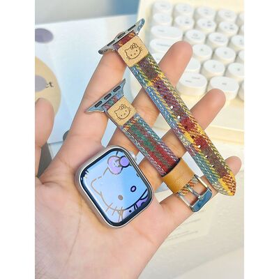 适用苹果iwatchs10表带Applewatch手表带9876彩虹多巴胺Ultra腕带