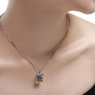 烛泪方锆石项链小众渐变吊坠锁骨链甜酷潮辣妹百搭项链