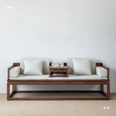罗汉汉床新中式实木MTW罗榻禅意卧榻木老榆推拉罗床汉沙发榻客厅