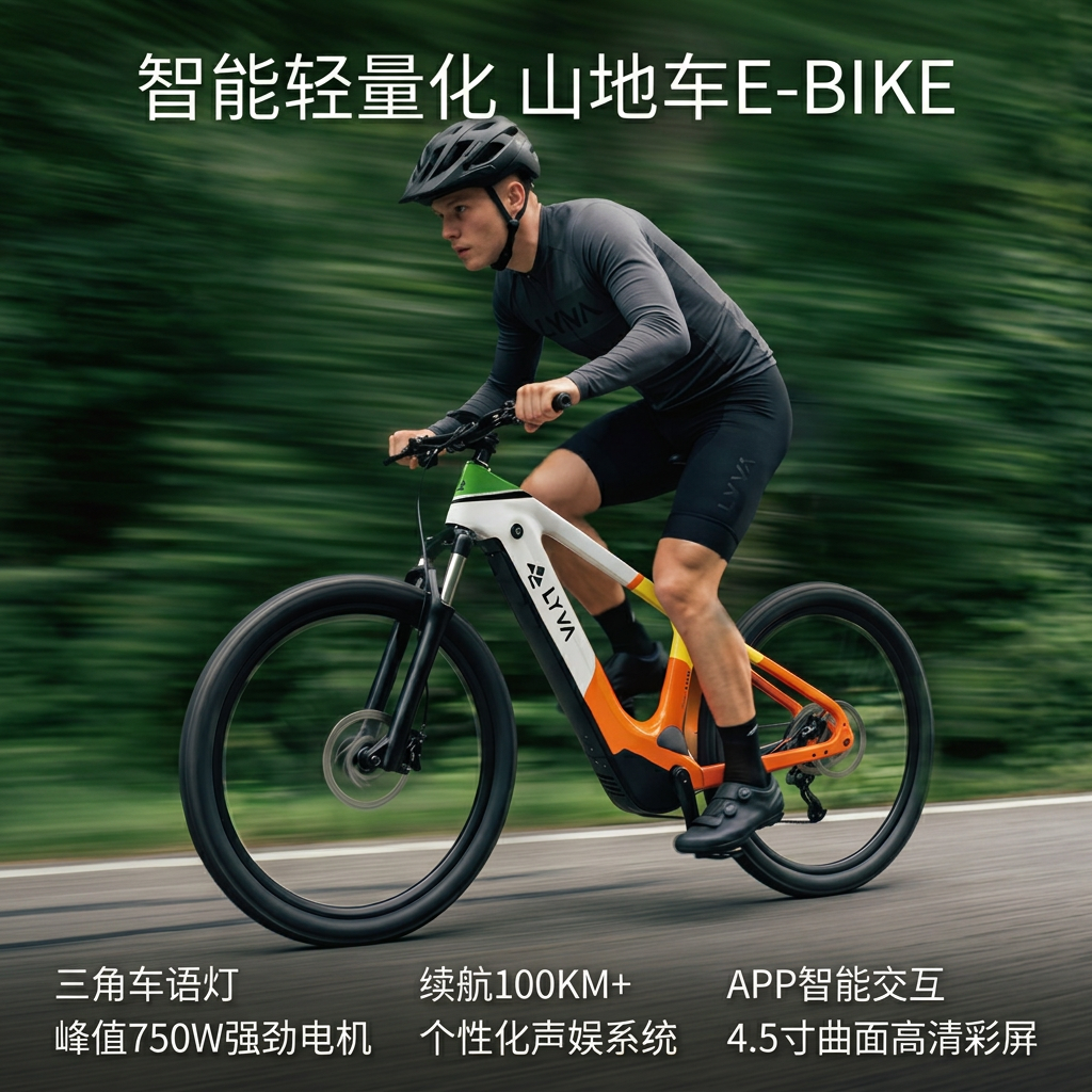 绿源LYVA小飓风M05电助力自行车智能电动助力自行车山地车e-bike