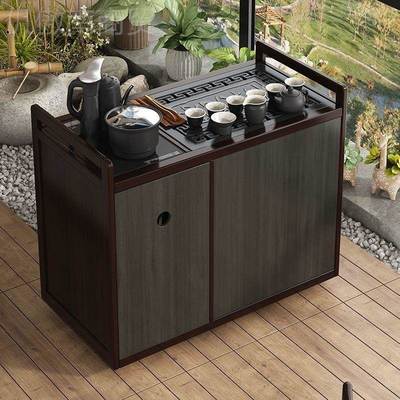 茶可移动桌带轮家BAV用简约现代全动烧水一水体茶柜茶车茶吧机客