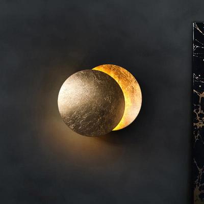 LED日食月食卧室壁灯过道北欧现代可旋转床头铁艺楼梯灯轻奢风