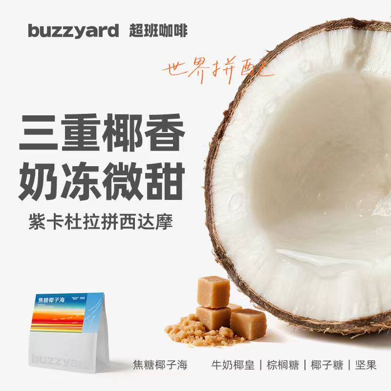 buzzyard超班咖啡丨生椰奶糖西达摩紫卡杜拉阿拉比卡咖啡豆200g