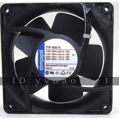 议价德国ebmpapstTYP4660N12038115V/230V19W18W耐高温金属风扇