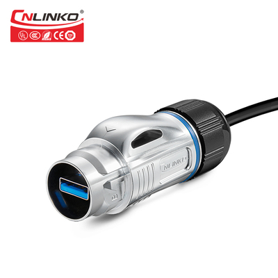 凌科防水usb2.03.0转接头户外TypeA工业USB母接口航空插头插座