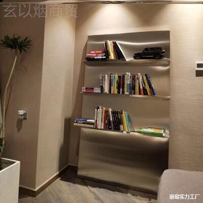 艺术展示架陈列架中置物架客不锈钢厅书63138架简约古志架落杂地