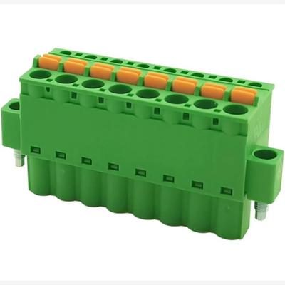 弹簧式按压接线端子2EDGKDM-5.08mm带耳插头焊PCB板 插头 免螺丝